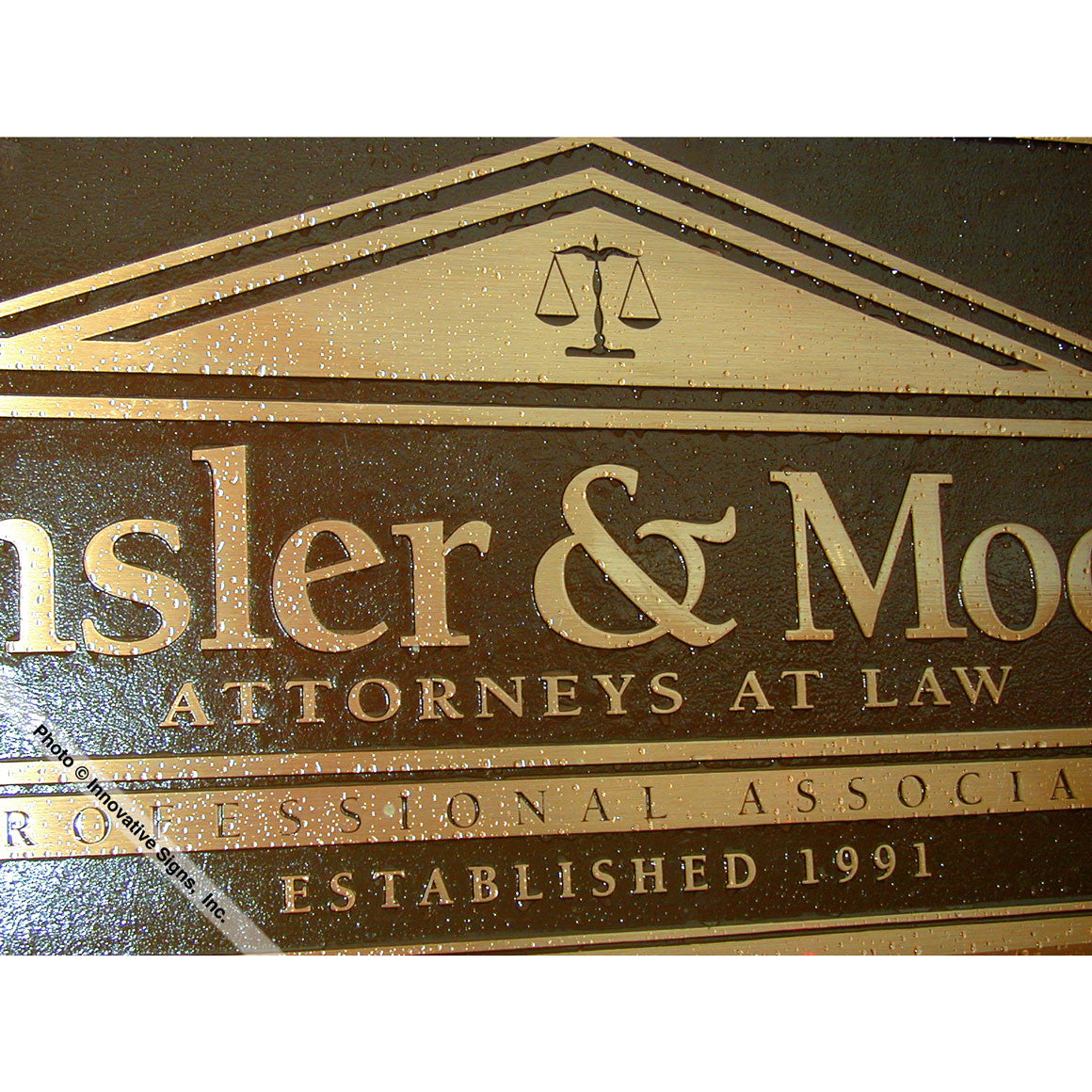 Law Office Sign - Pansler Style 23163 Cast Bronze Plaque - Law Office Signs